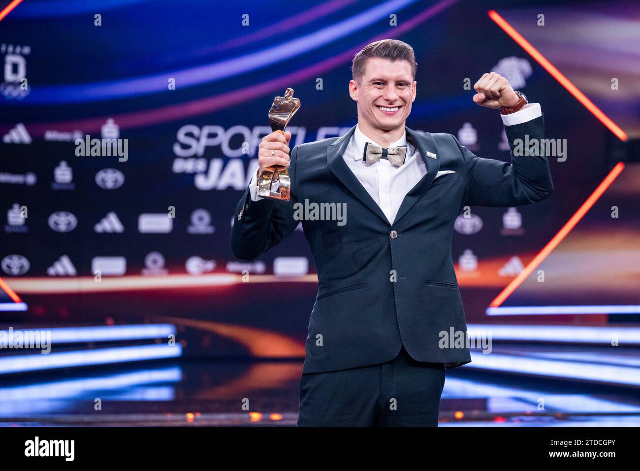 Baden Baden, Germany. 17th Dec, 2023. Lukas Dauser stands on stage ...
