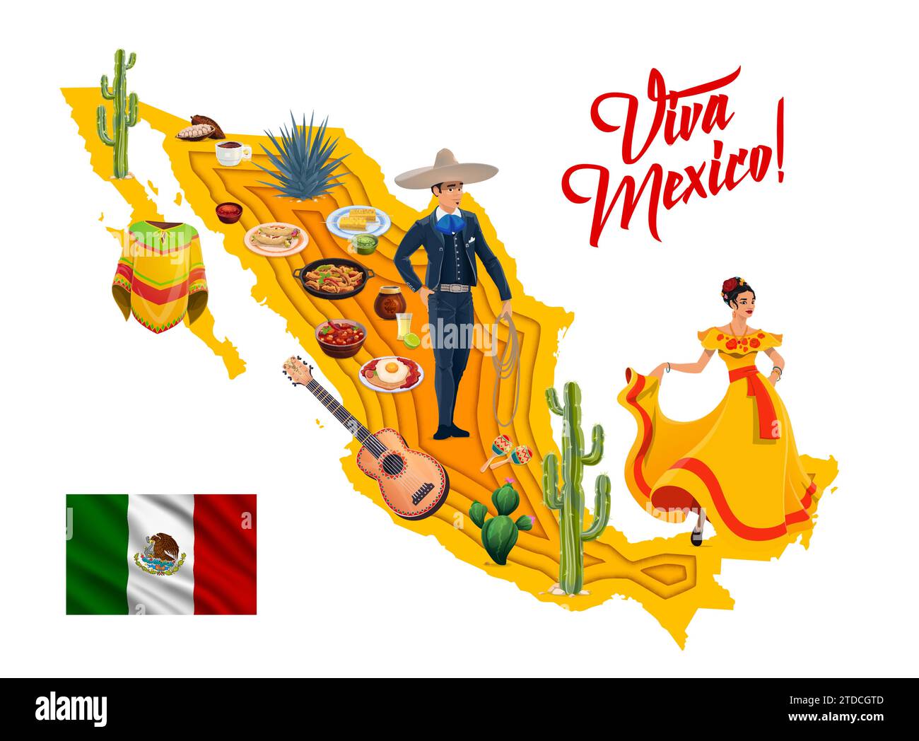 Mexico man map Cut Out Stock Images & Pictures - Alamy