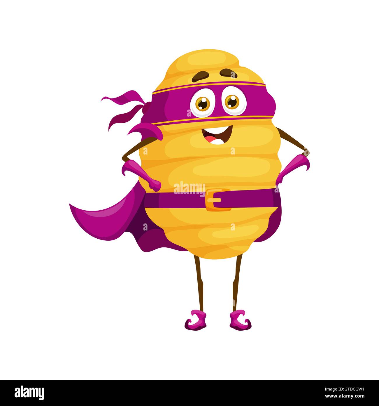 Cartoon gnocchi italian pasta food superhero character. Isolated vector ...