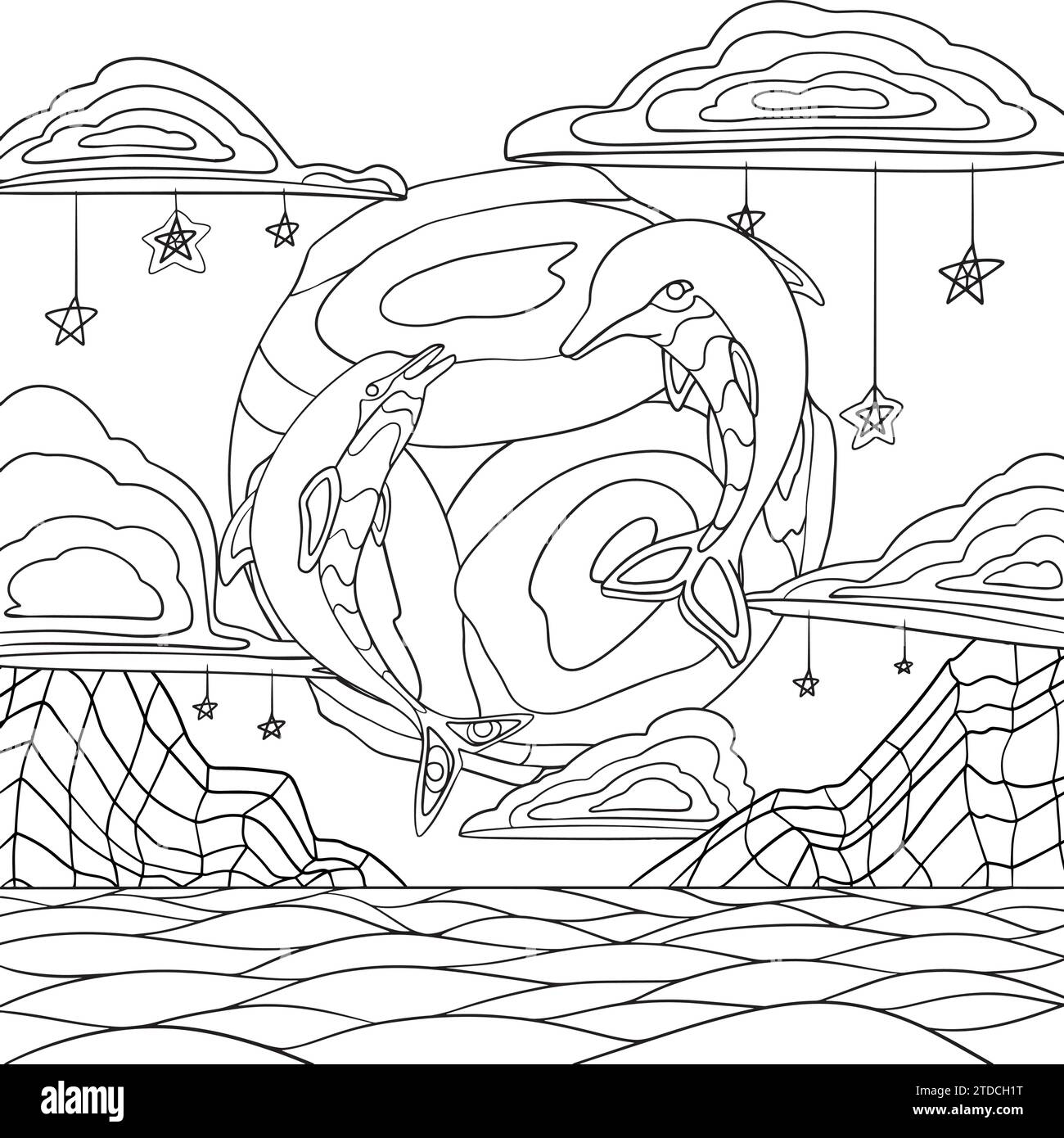 Line art landscape in Black and White Stock Photos & Images - Alamy