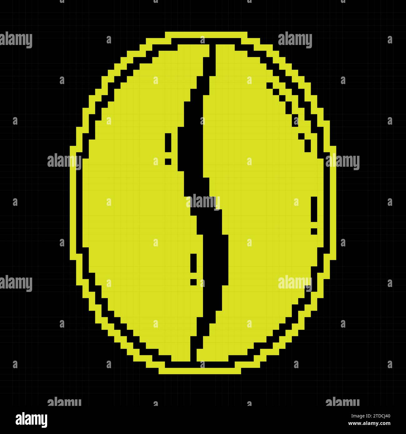 Pixel silhouette icon. Grain of coffee bean plant in silhouetted ...