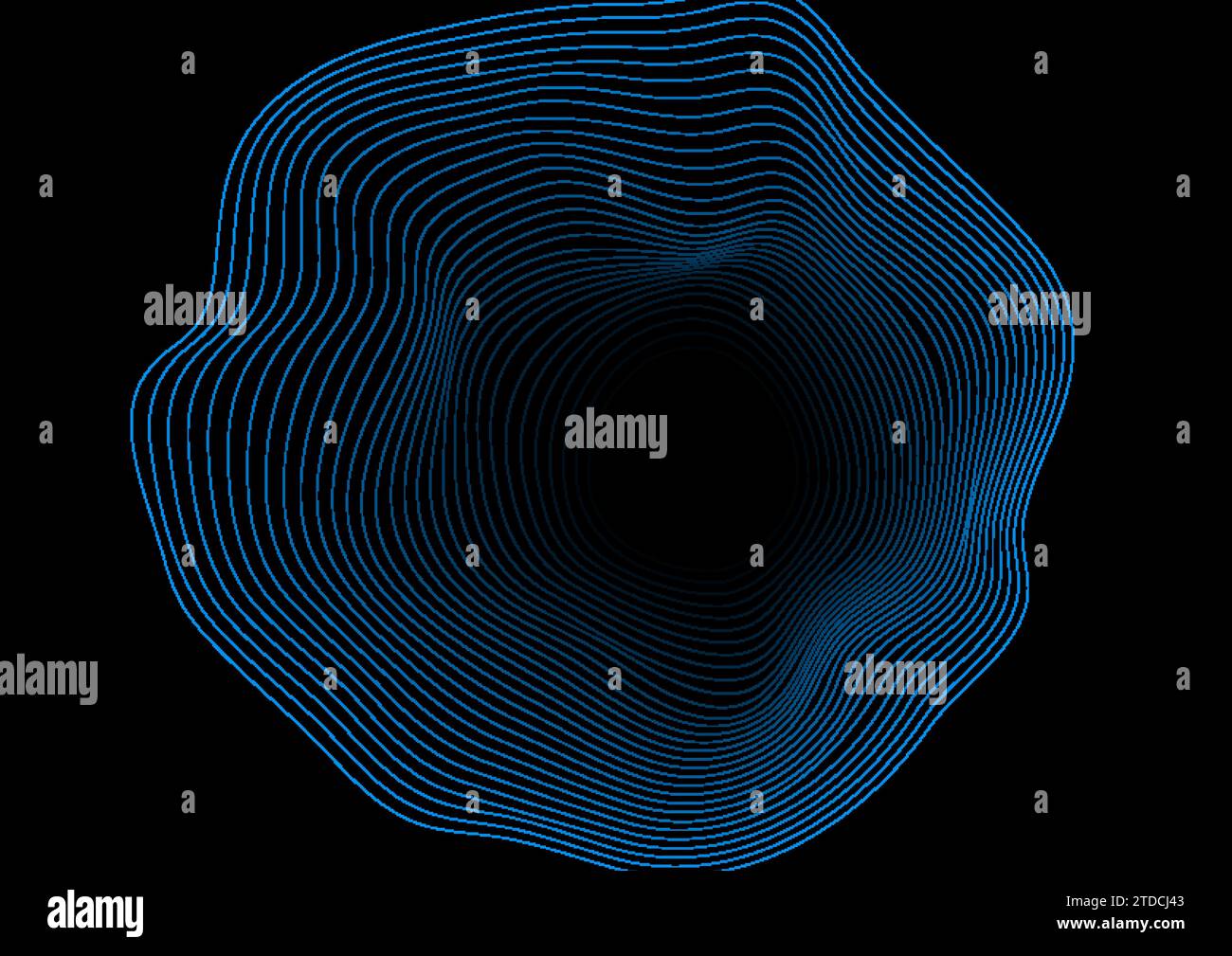 Round liquid wavy lines abstract tech futuristic background. Vector ...