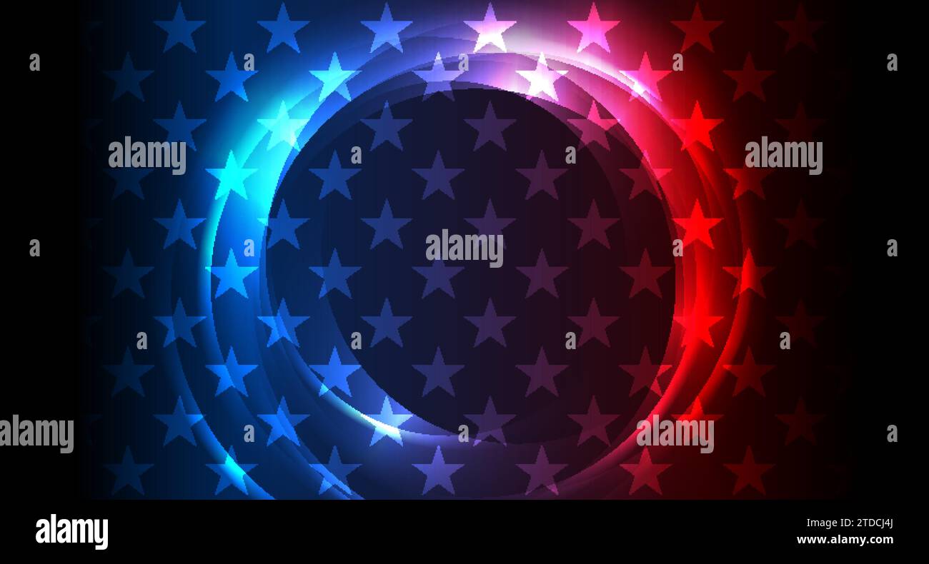 Blue red glowing USA flag colors abstract background. Vector design ...