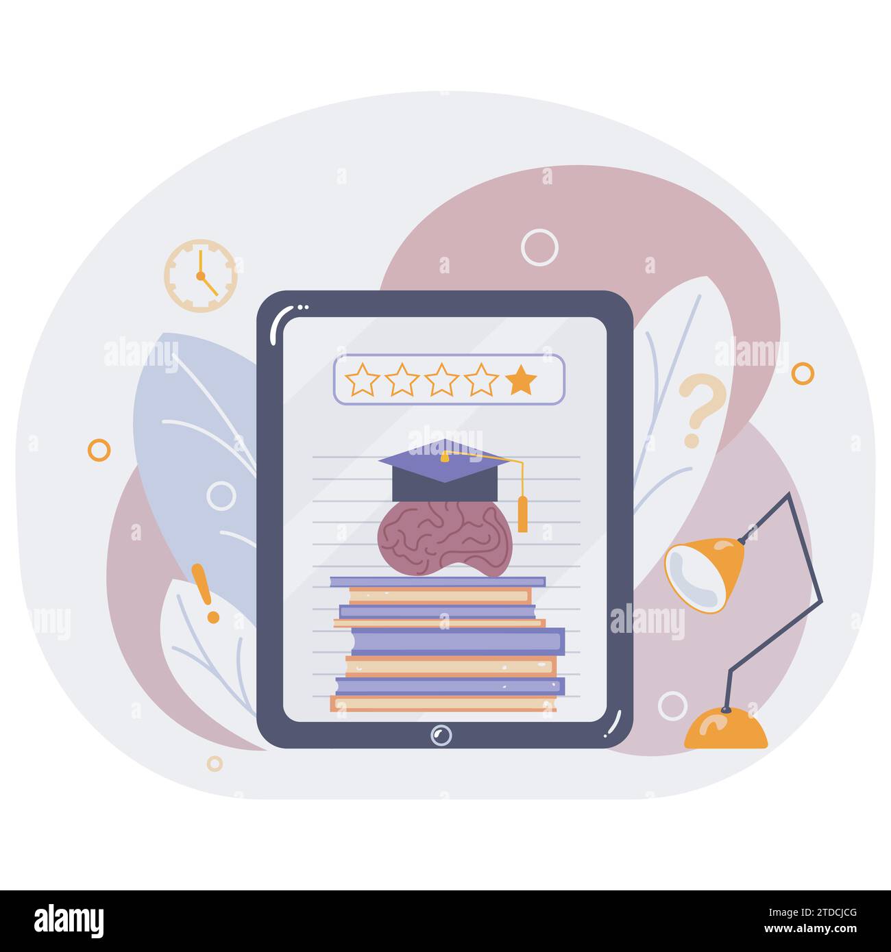 Blue online education graduation icon Cut Out Stock Images & Pictures ...