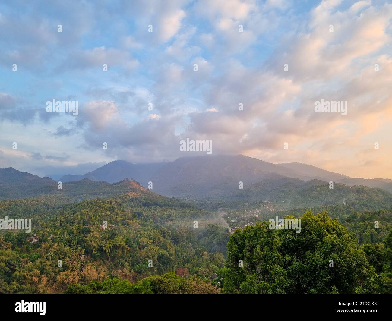 Landscape view of a Mount Wilis and forest tree, East Java, Indonesia ...