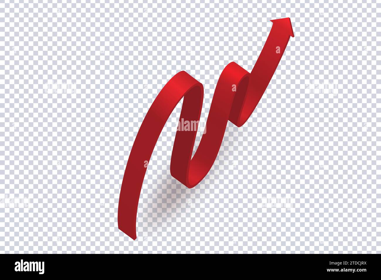 Abstract Curved Red Arrow. Market movements creative concept charts ...