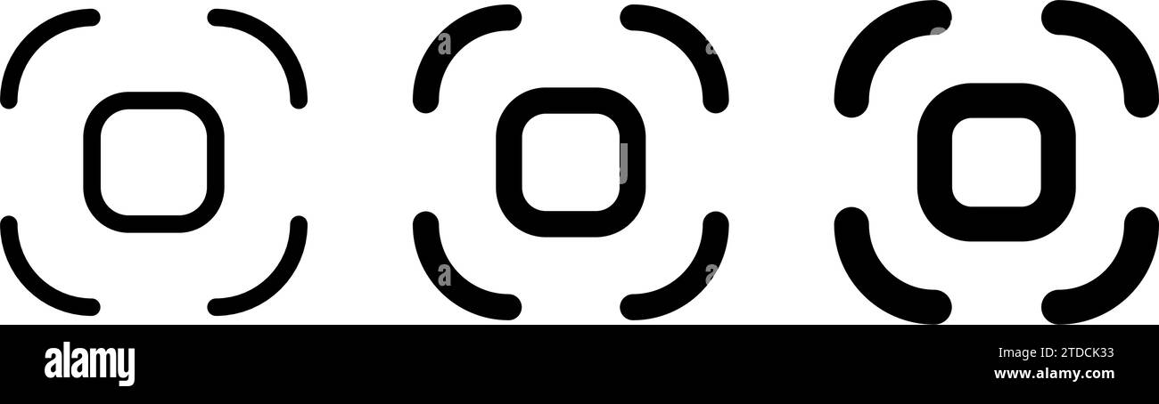 Screenshot icons set. Capture symbol. Scan QR code line icon. Center focus symbol. Screen shot ...