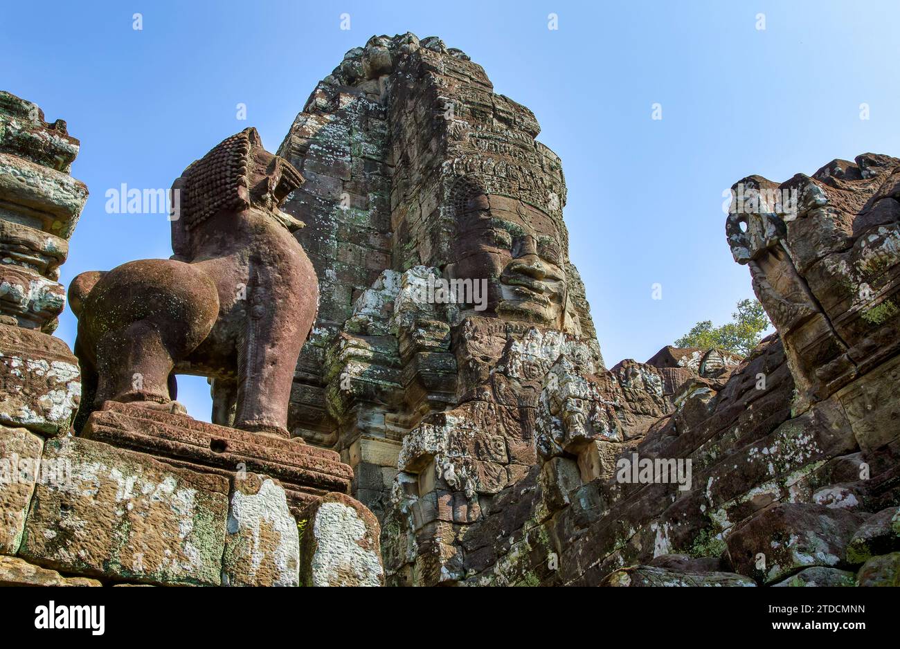 Sculpture inside Bayon temple in Angkor Wat, Cambodia Stock Photo - Alamy