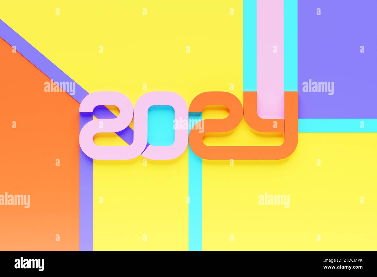 3d illustration Happy new year 2024 background template. Holiday ...