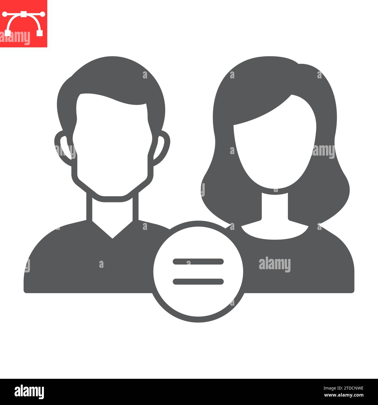 Gender equality glyph icon, LGBT and sexism, equality vector icon ...
