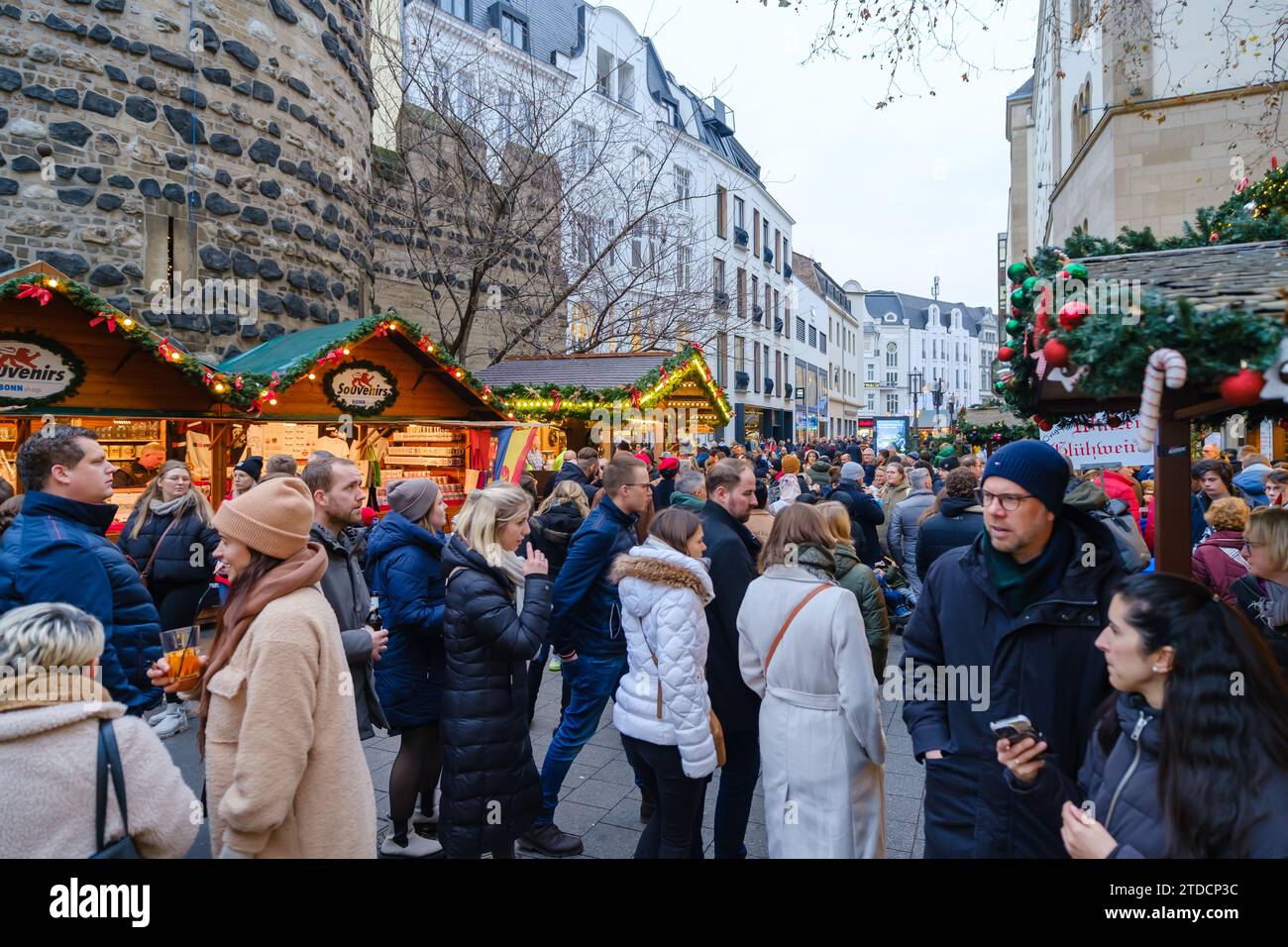 Bonn, Germany - December 16, 2023 : People walking around the ...