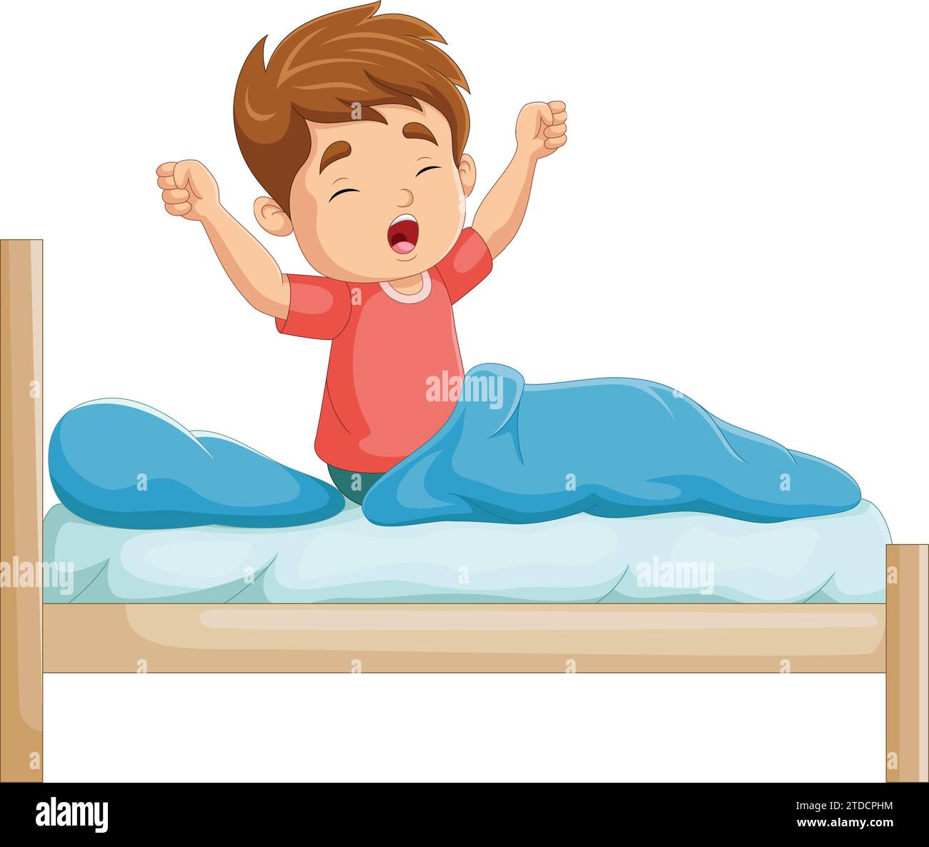 Cartoon little boy wake up Stock Vector Image & Art - Alamy