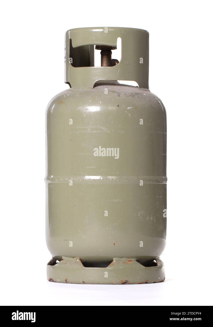 Large green gas cannister, isolated on white Stock Photo - Alamy