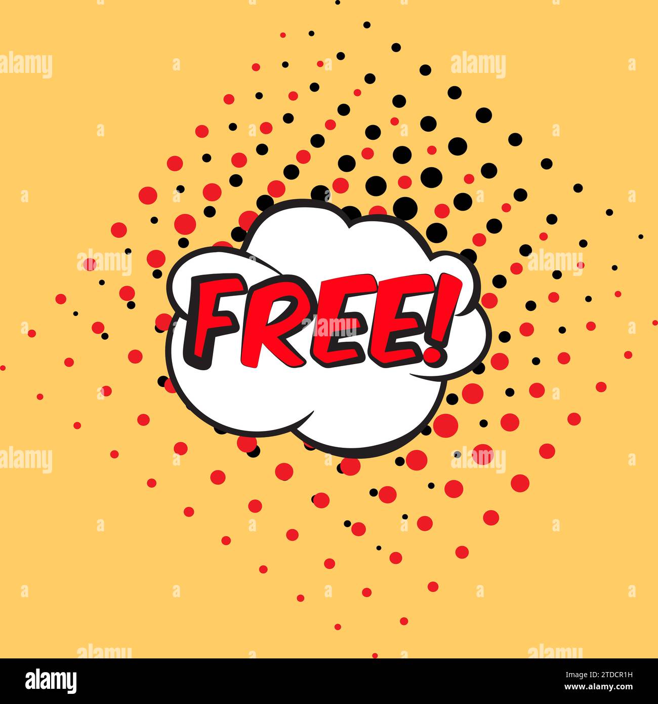 FREE - comic book style word. Colorful summer banner in pop art comic ...