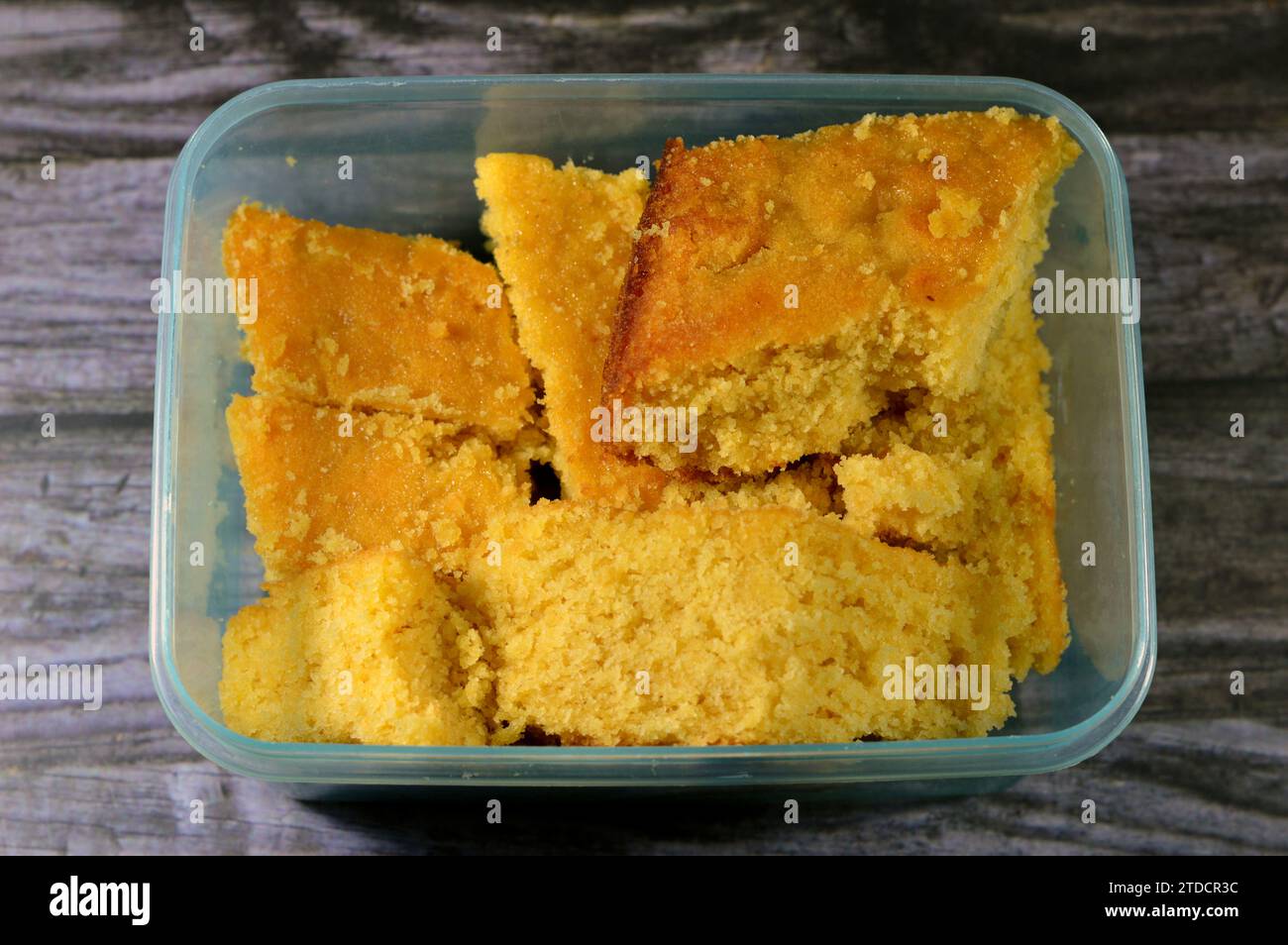 pieces of Bsissa Bsisa cake, Egyptian corn cake, baked in the oven and ...