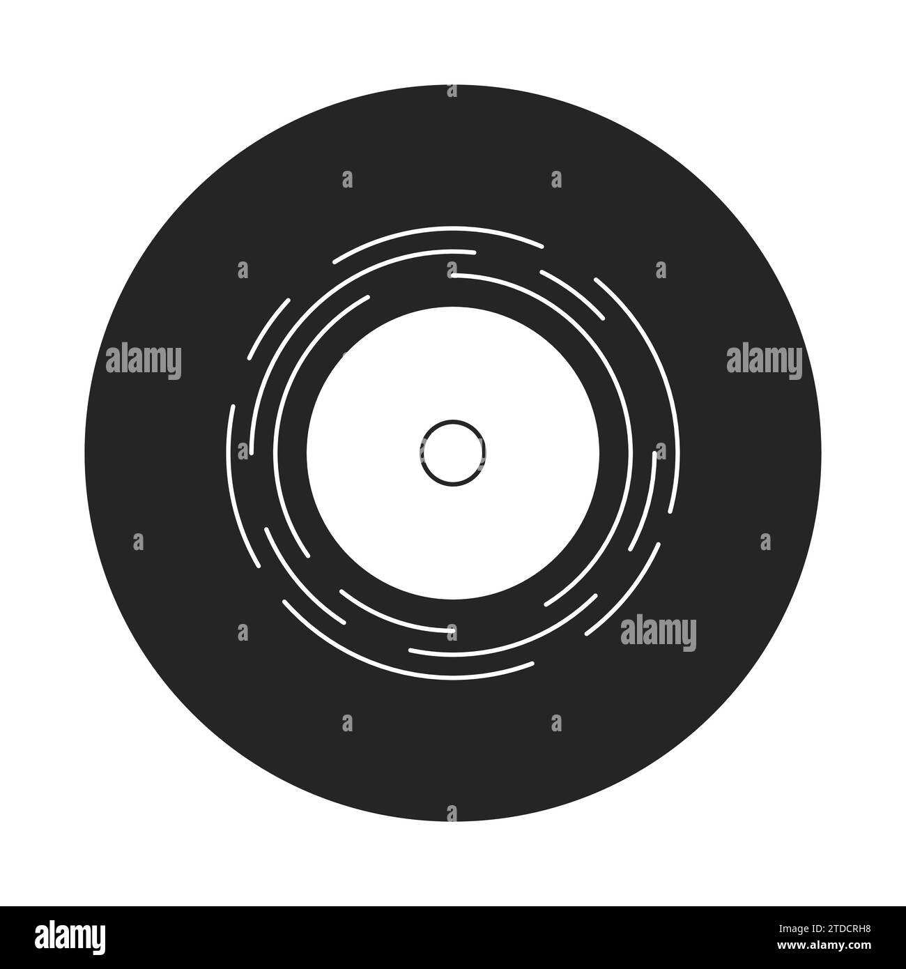 Vinyl Record Black And White 2d Line Cartoon Object Stock Vector Image