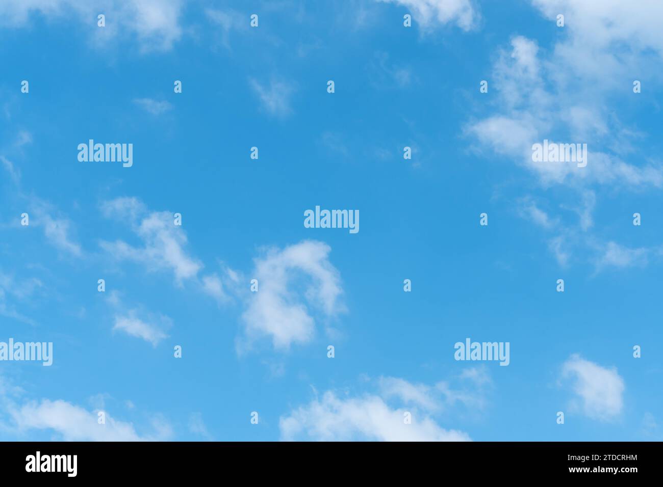 Beautiful blue sky with strange shape of clouds in the morning or ...