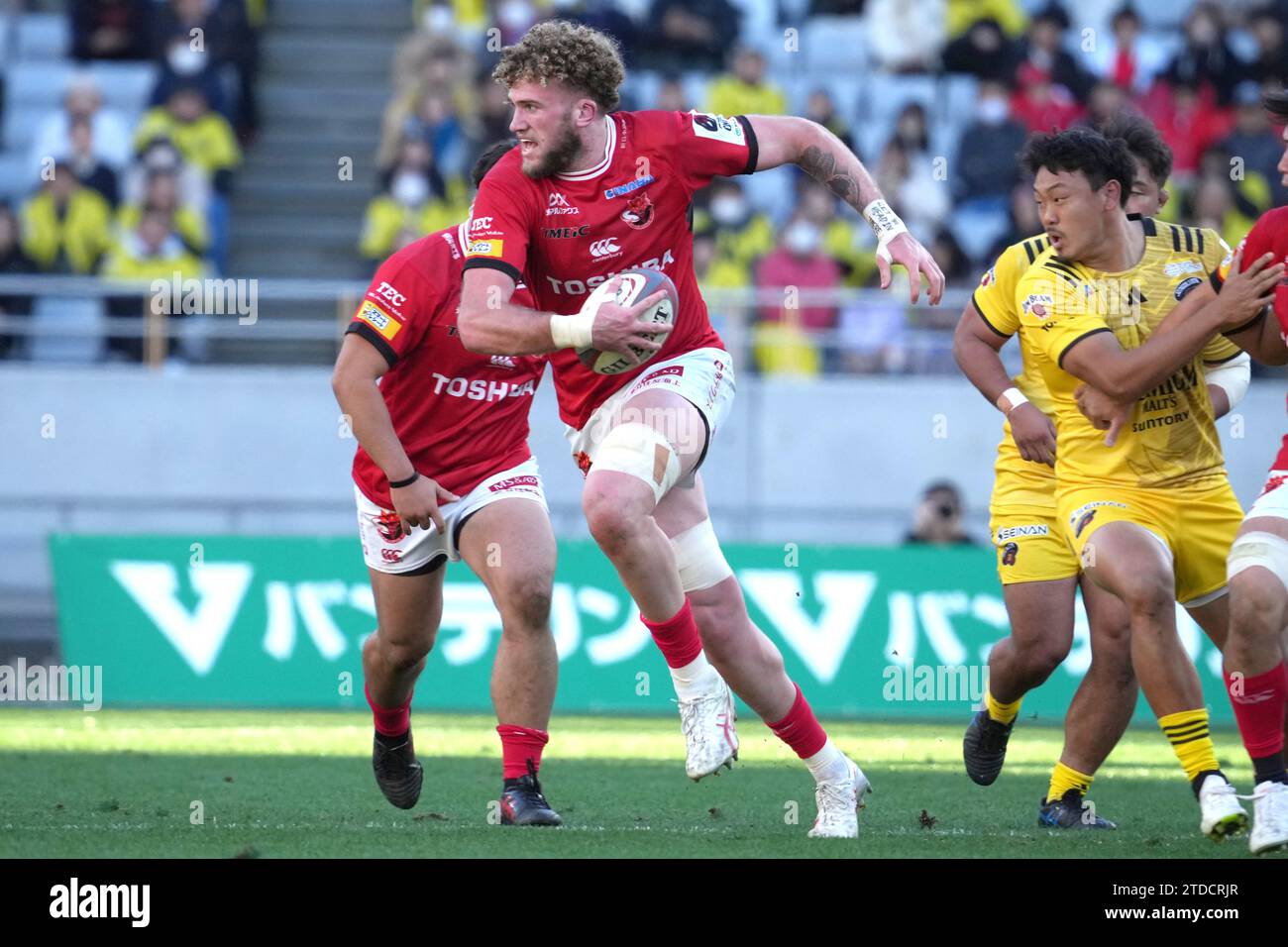 Brave Lupus' Warner Dearns during the Japan Rugby League One 2023-24 ...