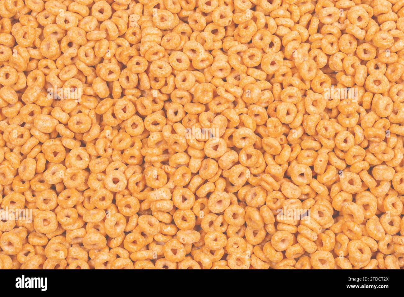 Corn-flakes background and texture. Top view. Honey rings cereal box ...