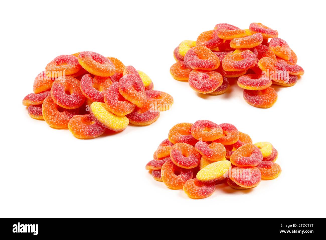 Jelly rings isolated on white background. Orange rings Stock Photo - Alamy