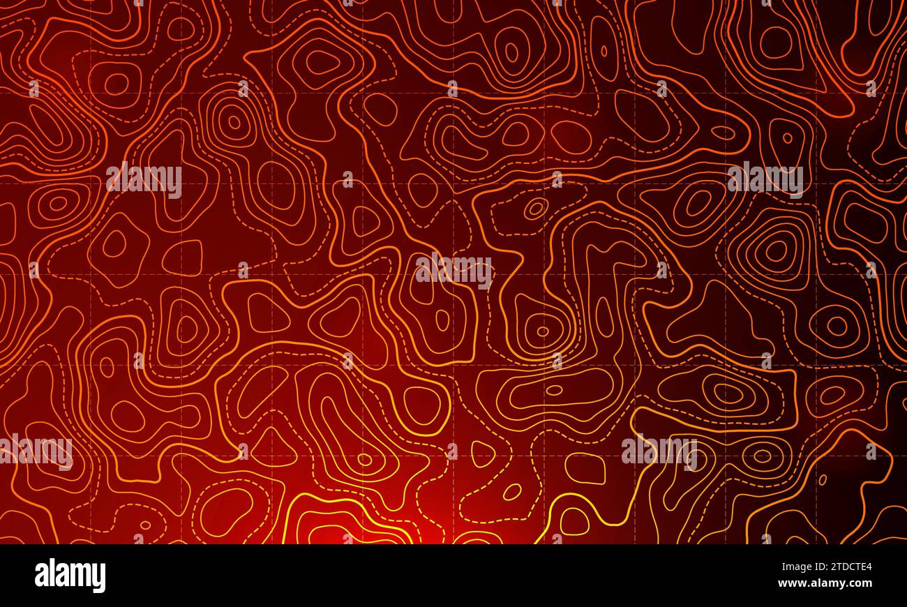 Ocean bottom topographic line map curvy wave isolines vector ...