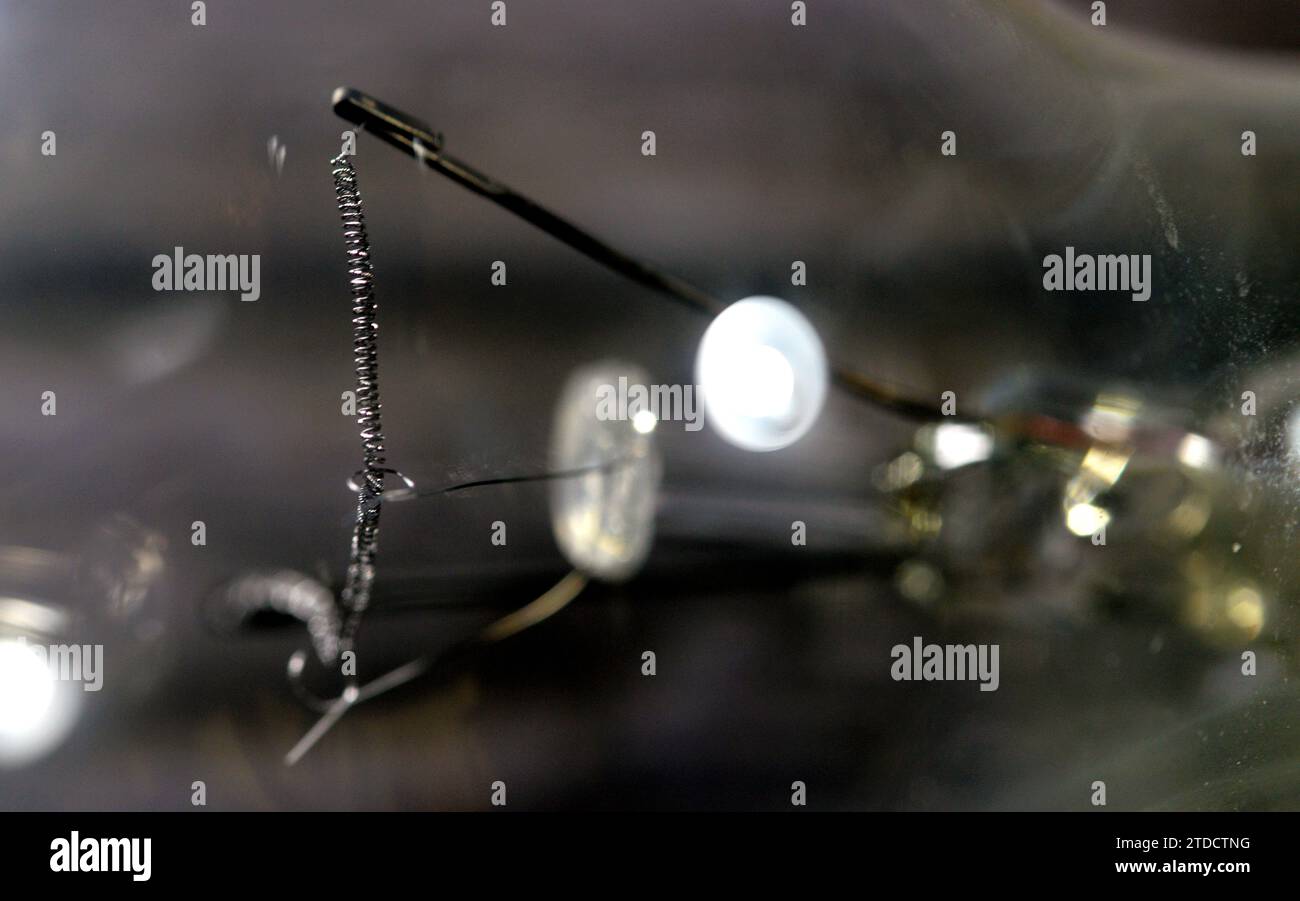 incandescent light globe bulb lamp, an electric light with a wire ...