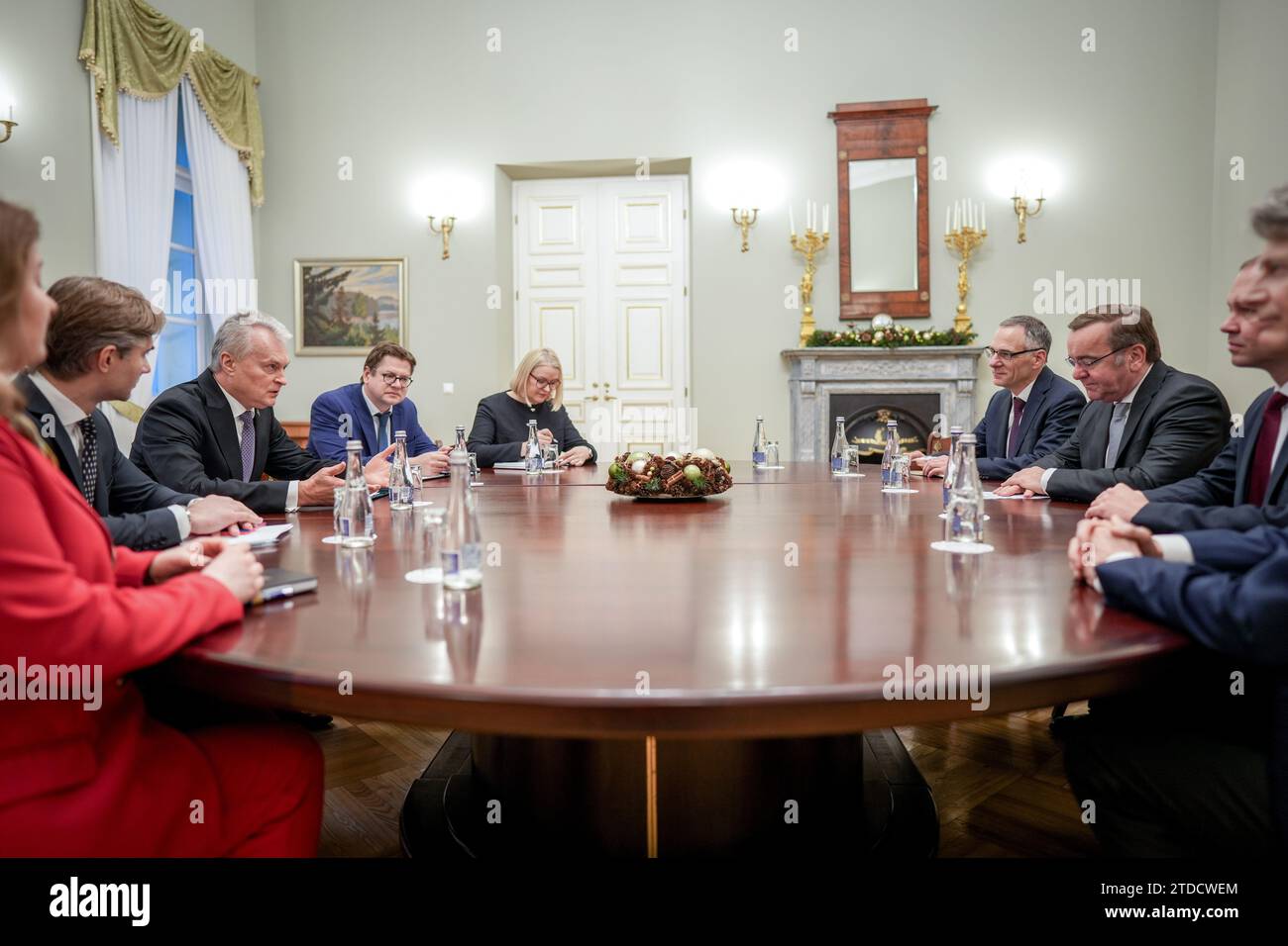 Vilnius, Lithuania. 18th Dec, 2023. Boris Pistorius (3rd from right ...