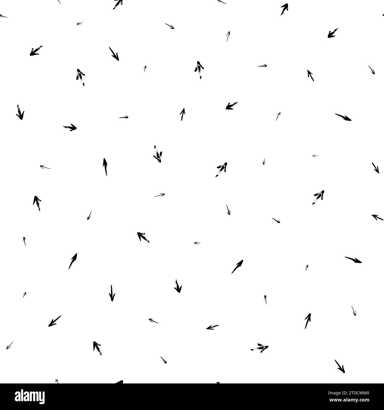 Seamless pattern with arrows. Black white random brush strokes ...
