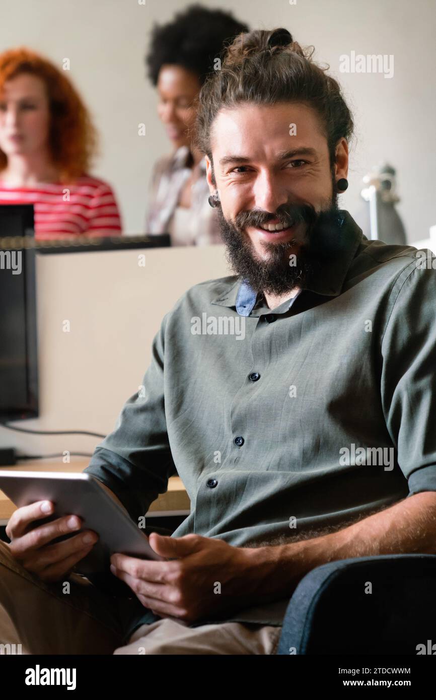 Happy Software Developers Working On Meeting Programming Advanced Code Artificial Intelligence