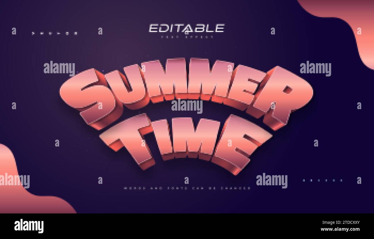 Summer time editable 3d text effect hi-res stock photography and images - Alamy
