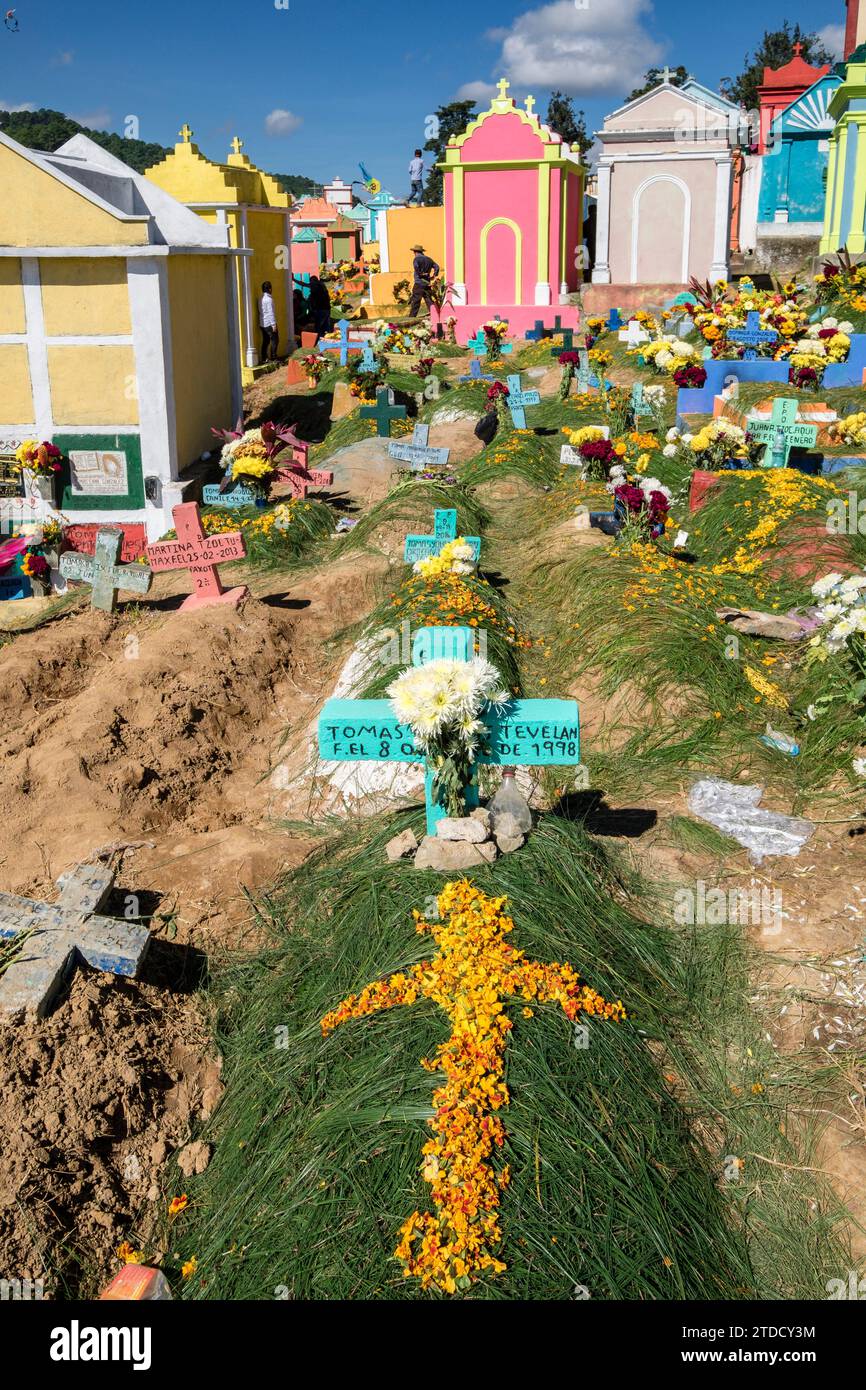 tumbas de colores, celebracion del dia de muertos en el Cementerio ...