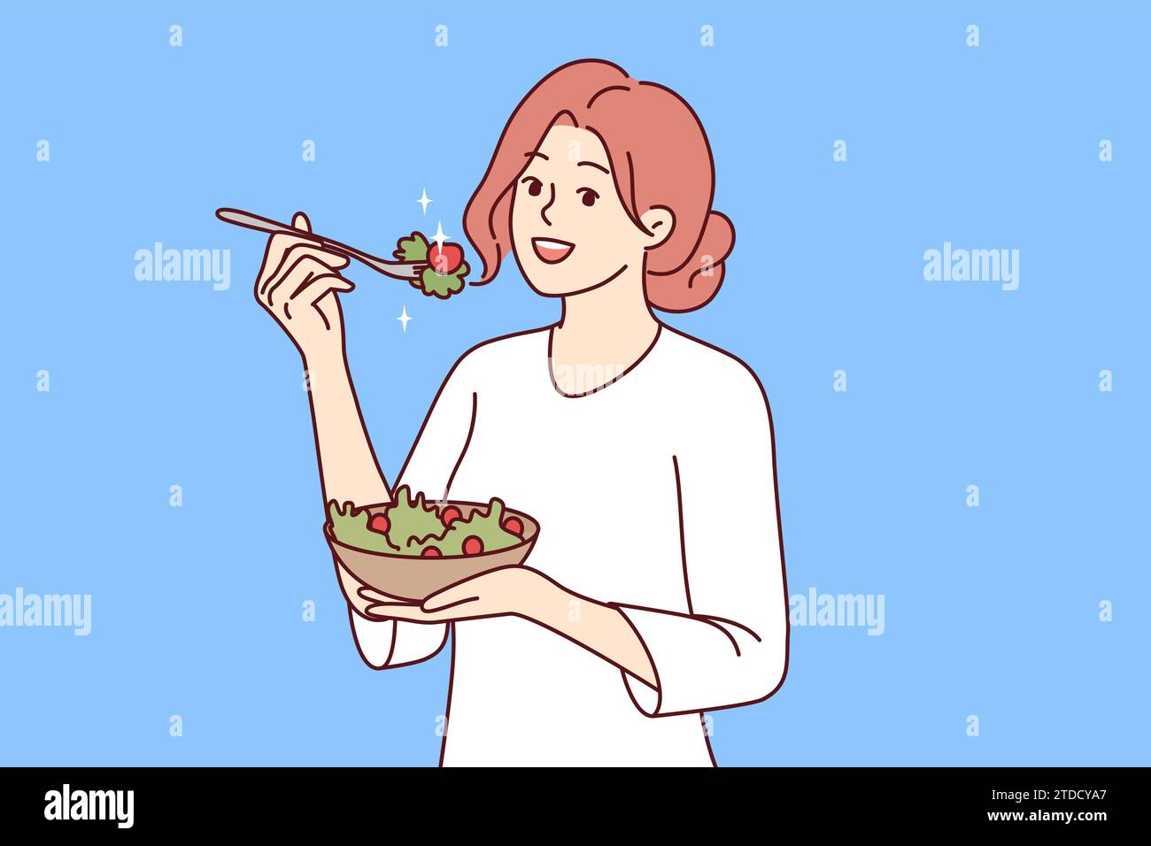 Seaweed eating woman Stock Vector Images - Alamy