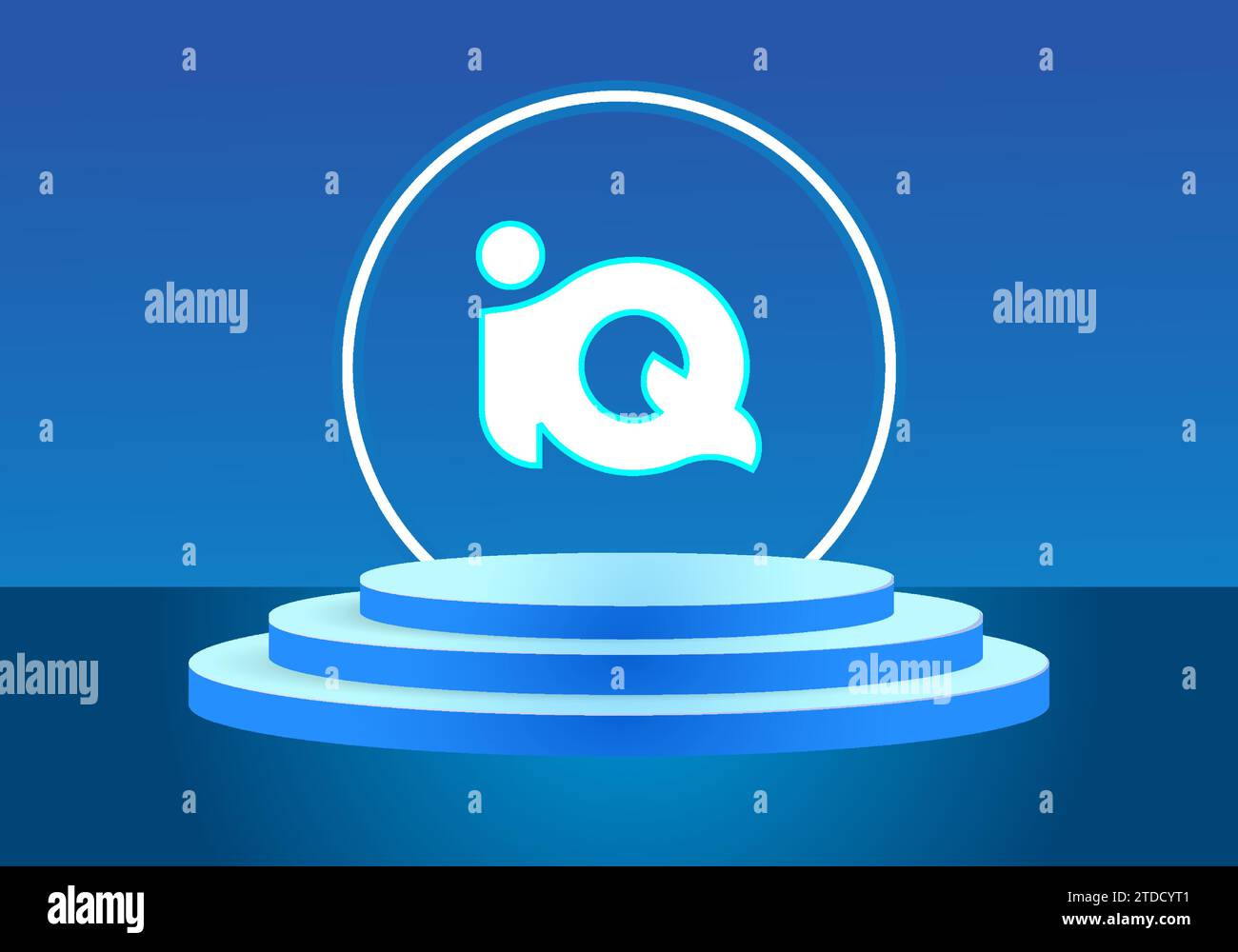 Letter IQ blue logo sign. Vector logo design for business Stock Vector ...