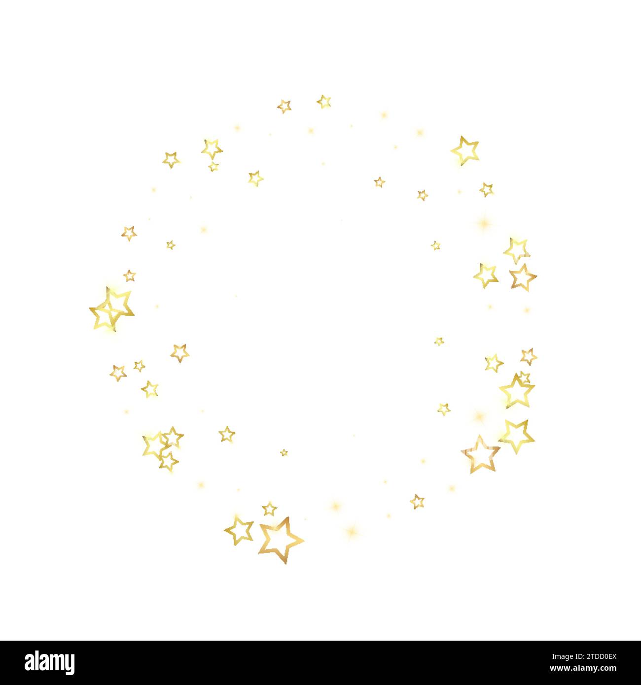 Gold sparkling star confetti. Chaotic dreamy childish overlay template ...