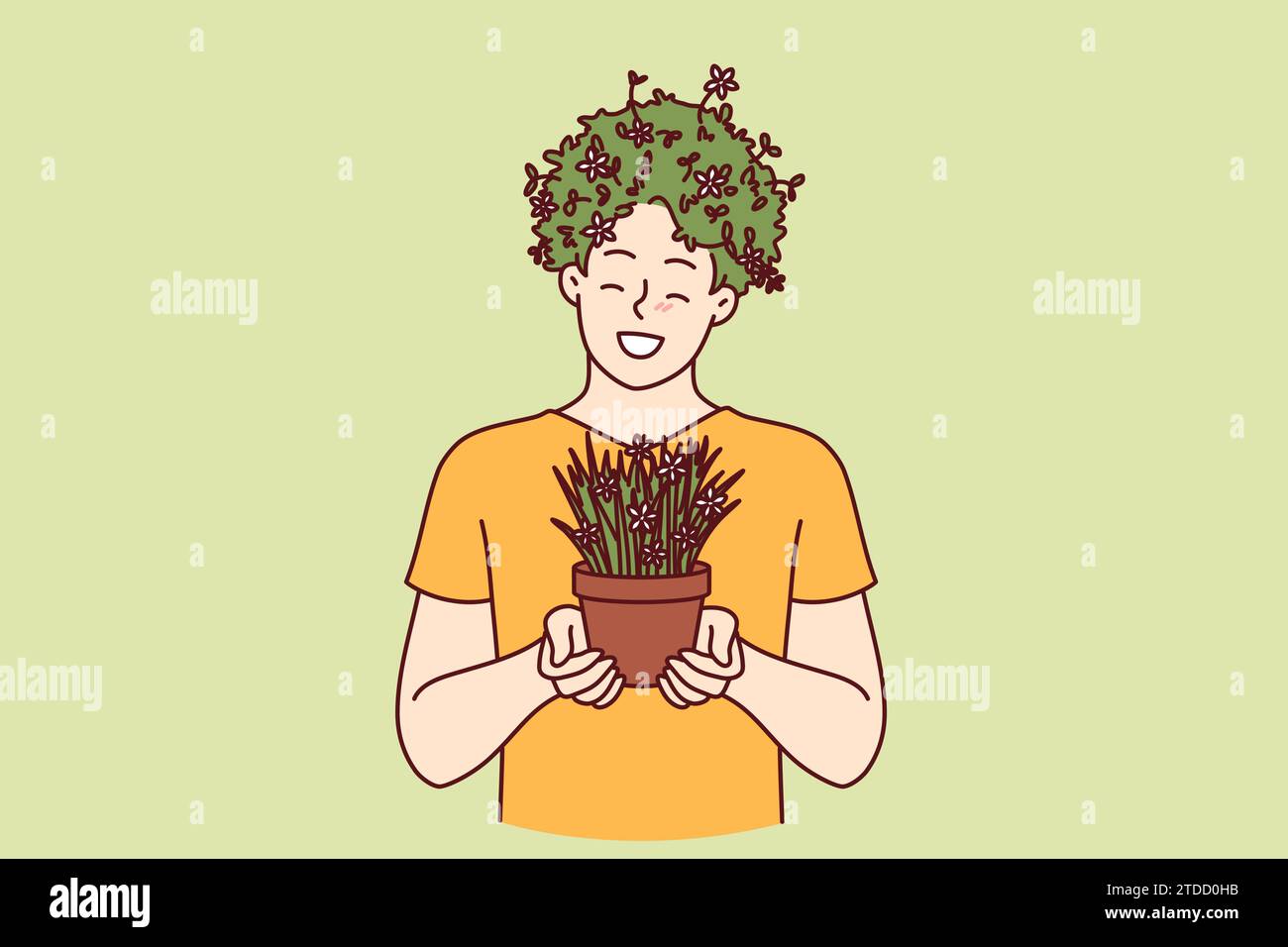 Enjoys fresh green growth Stock Vector Images - Alamy