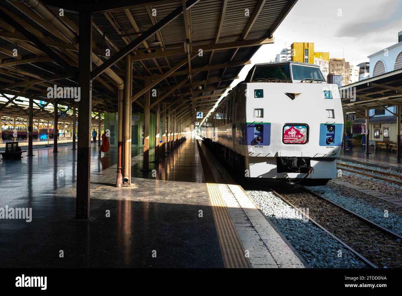 Bangkok, Thailand - Dec 4, 2023: An SRT line train parking at the ...