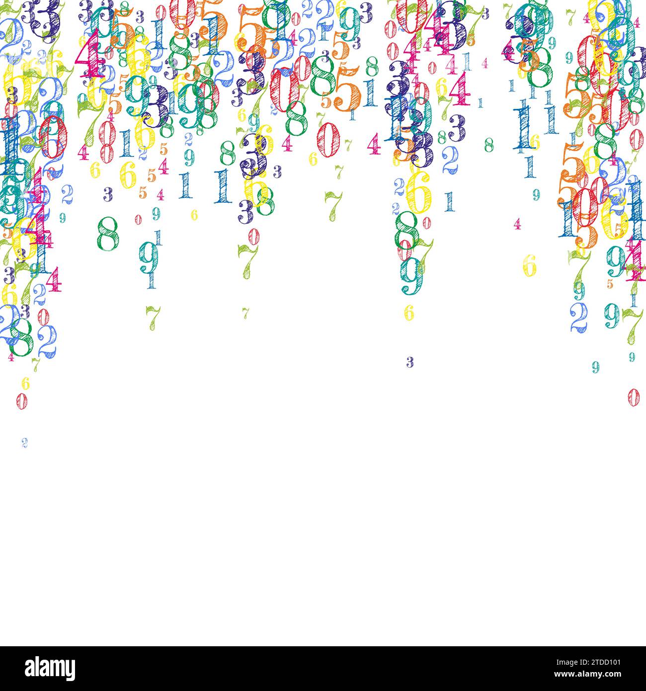 Concept of school background. Colorful childish numbers and digits ...