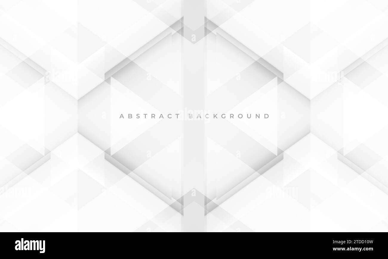 White and soft grey 3D geometric abstract background with rhombus frame ...