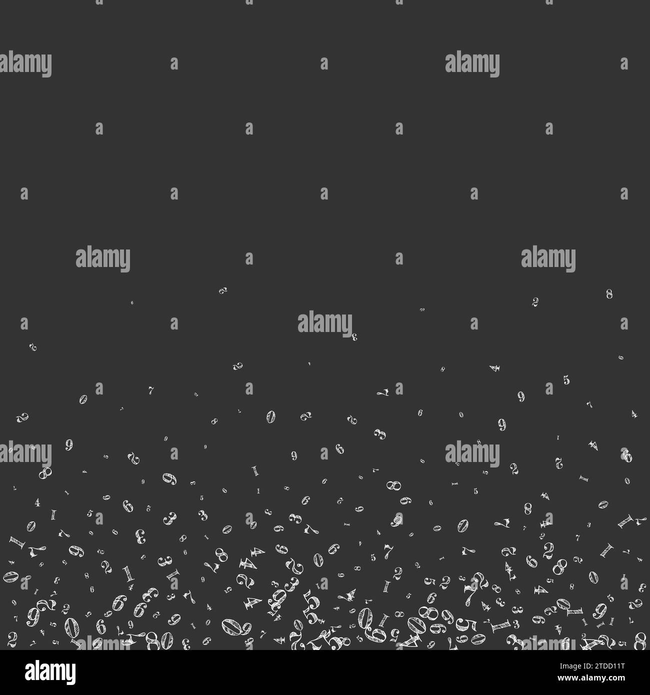 School math notebook cover. White chalk numbers floating in the air ...