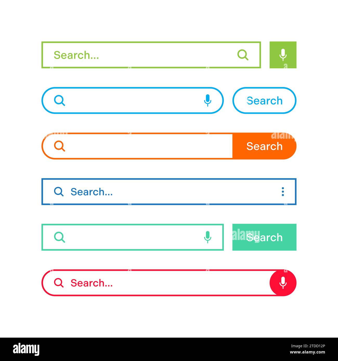 Colorful search bar templates. Internet browser engine with search box ...
