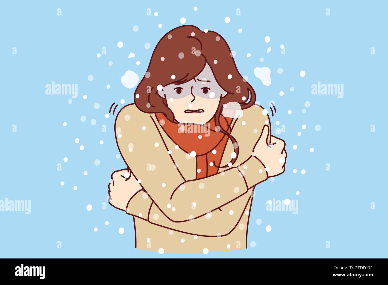 Freezing woman Stock Vector Images - Alamy