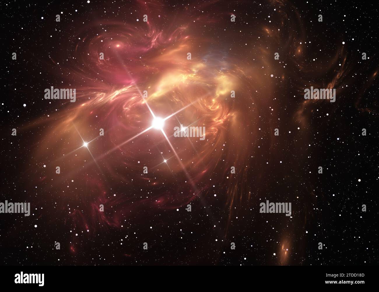 Supernova explosion with nebula in the background, 3d illustration ...