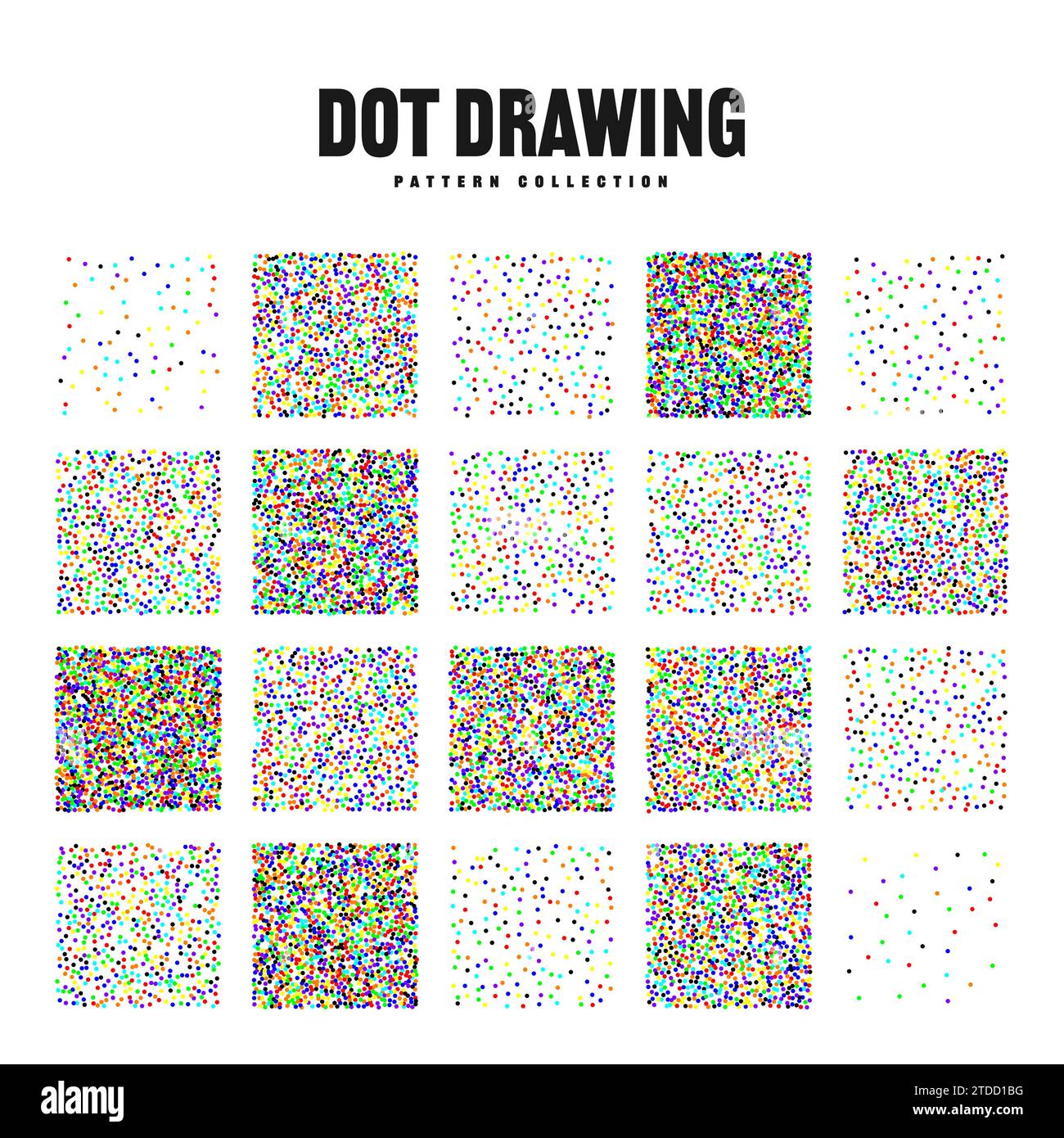 Square shaped dotted objects, vintage stipple elements. Stippling ...
