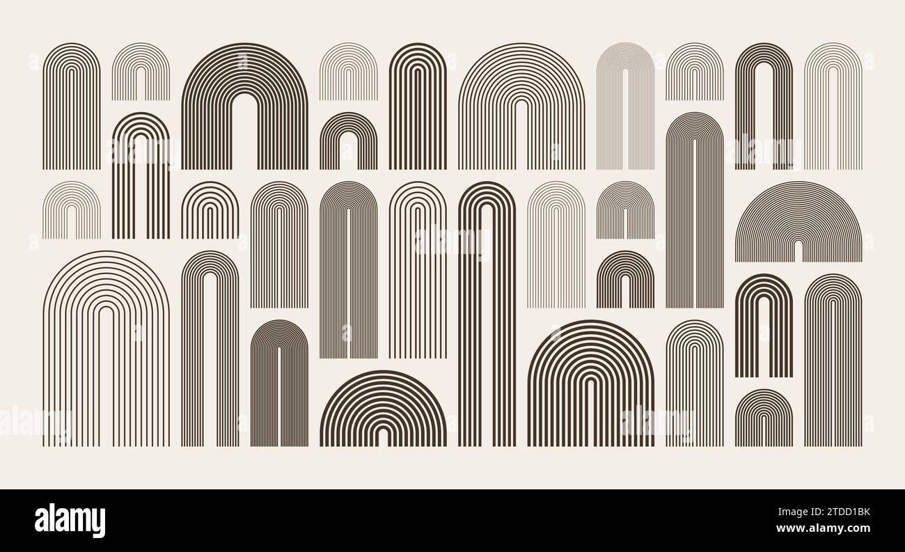 Mid century arch elements, modern geometric shapes. Contemporary design ...