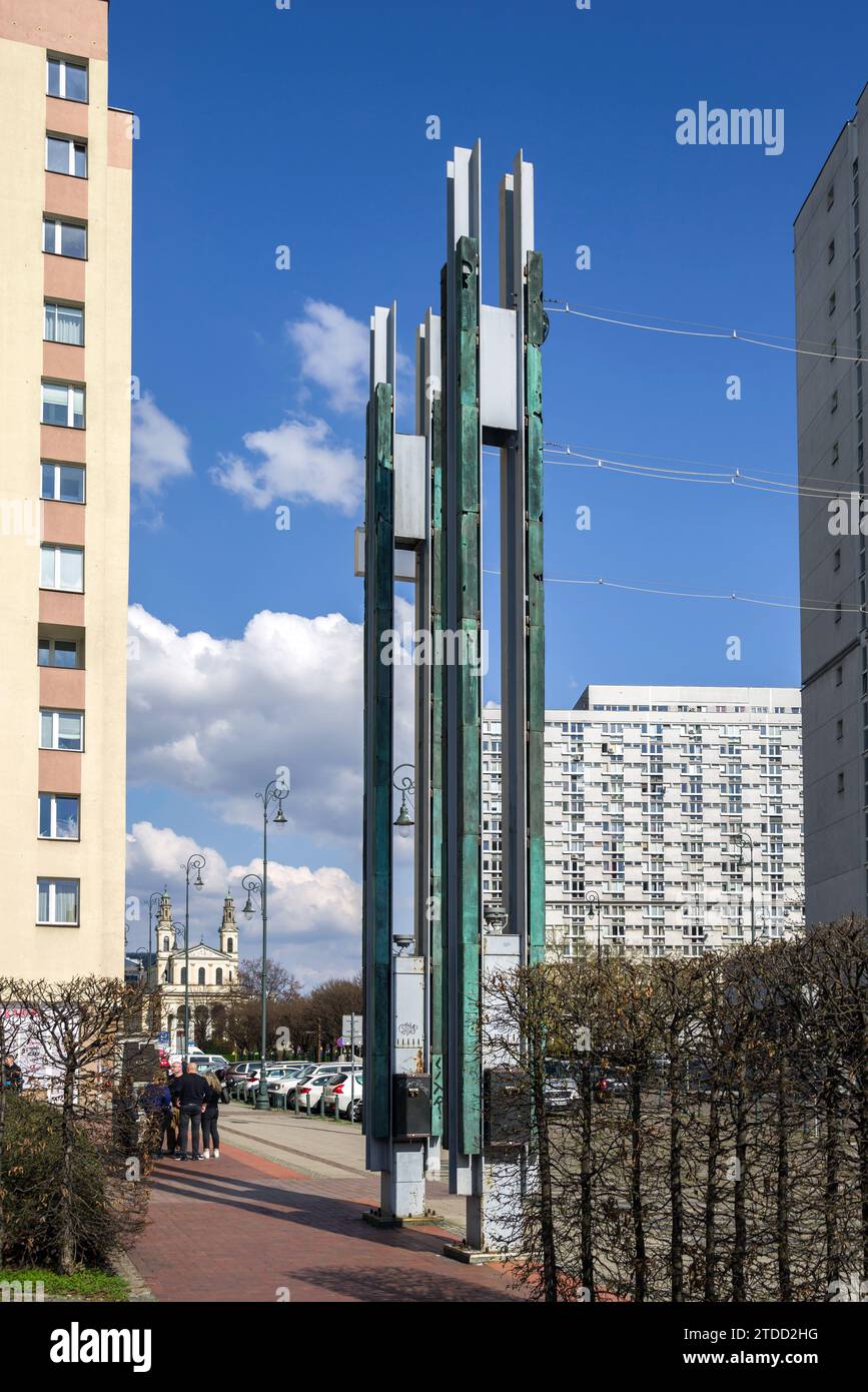 Poland, Warsaw: The Footbridge of Memory on the corner of Zelazna and ...