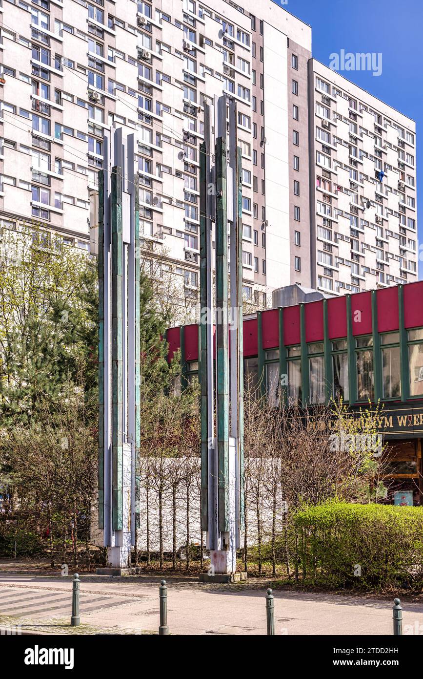 Poland, Warsaw: The Footbridge of Memory on the corner of Zelazna and ...