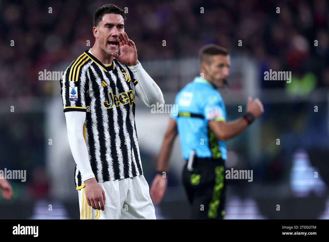 Dusan Vlahovic of Juventus Fc gestures during the Serie A match ...