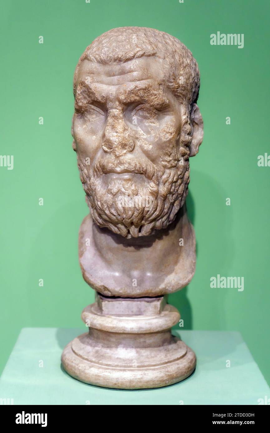 P:ortrait of Emperor Macrinus (217-218 AD). Rome domus of Flavius ...