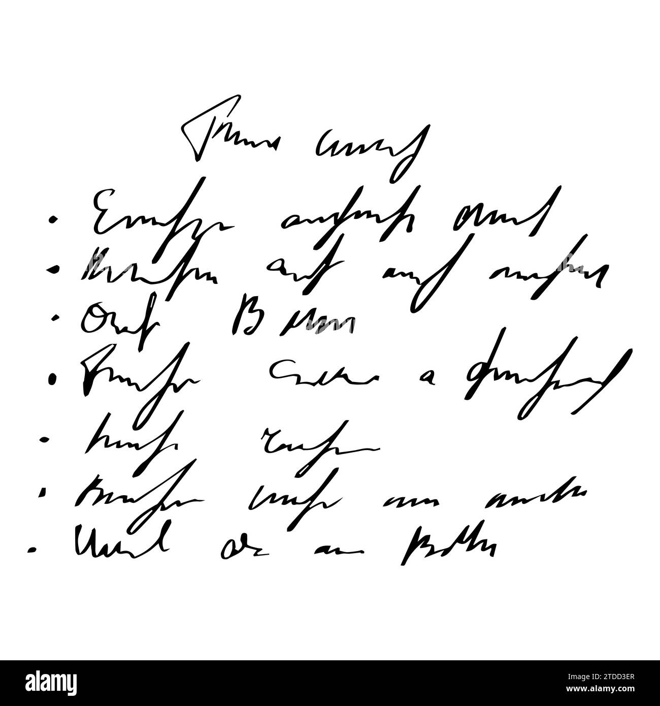 Illegible handwriting Stock Vector Images - Alamy