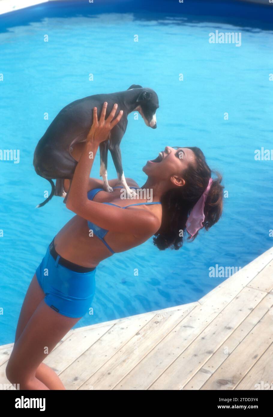 Los Angeles, California, USA 27th July 1996 (Exclusive) Actress/Singer Idalis DeLeon and her dog ...